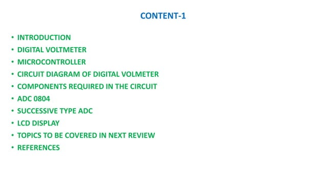 DIGITAL VOLTMETER USING 8051 MICROCONTROLLER | PPTX | Operating Systems | Computer Software and ...