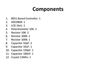 Digital voltmeter using 89c51 microcontroller | PPTX | Computer Peripherals | Computing