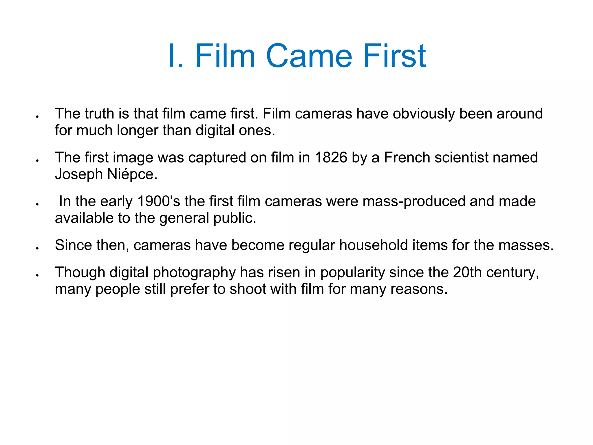 Digital vs. film photography | PPT