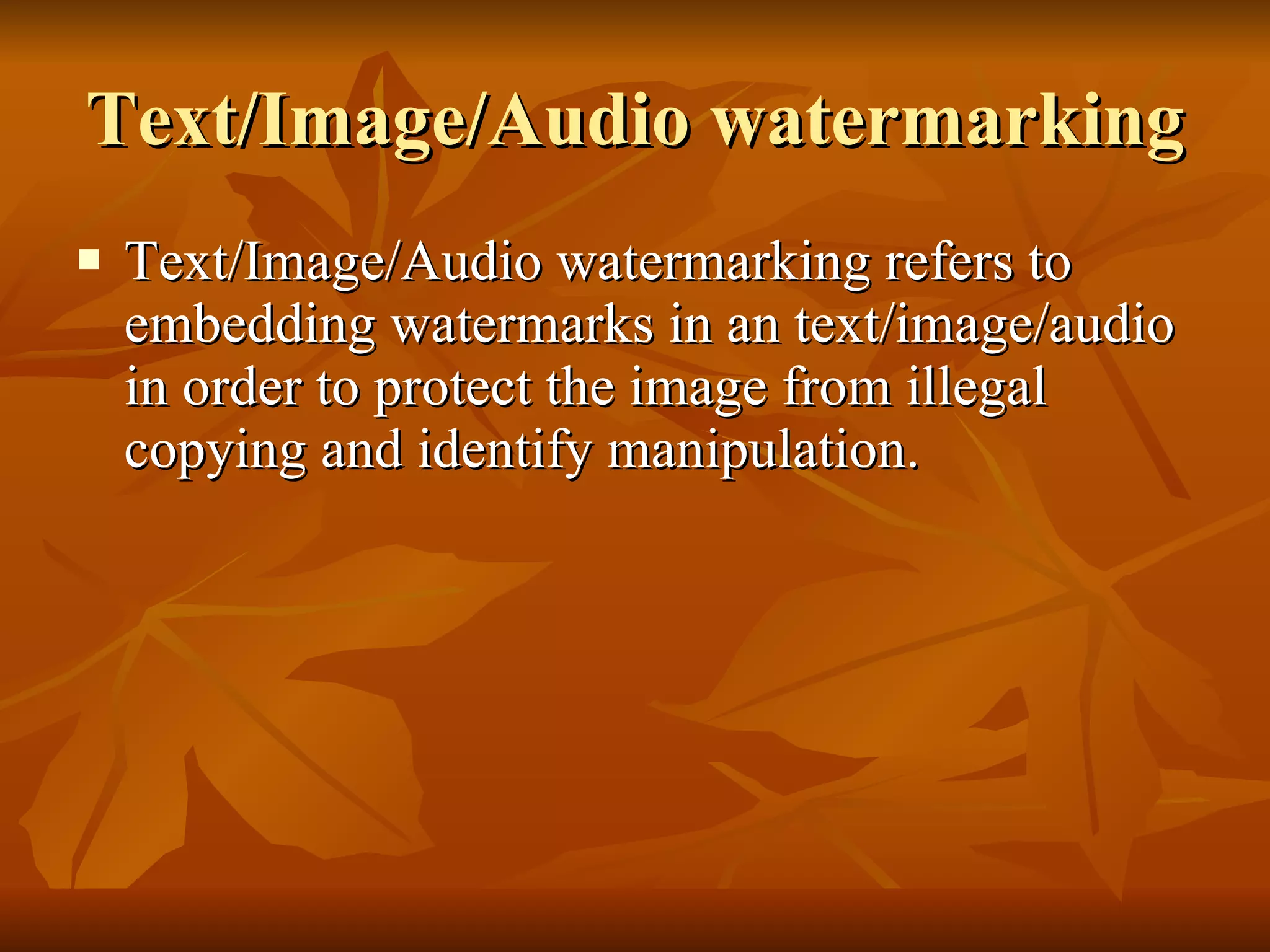 Digital Watermarking | PPT