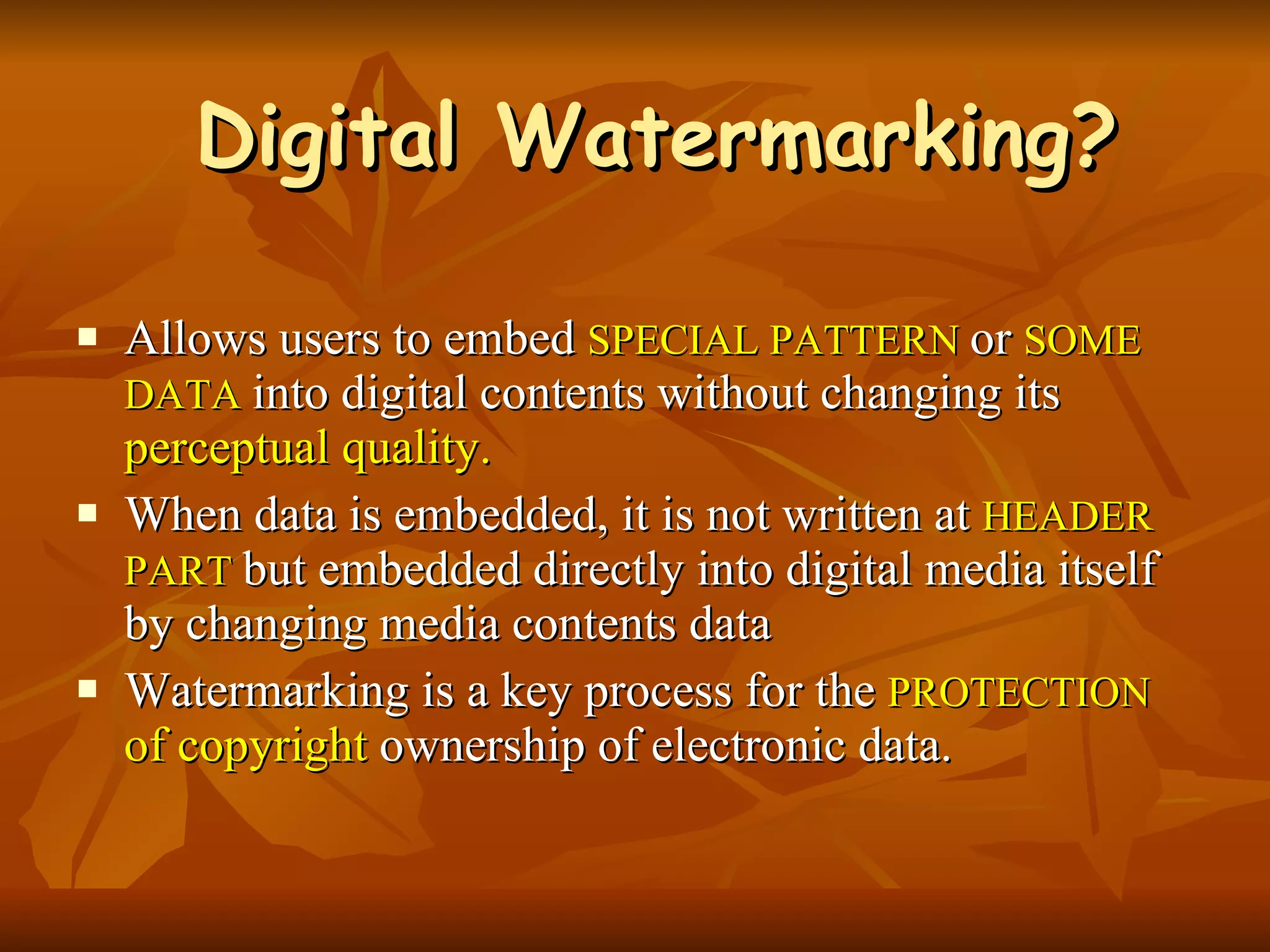 Digital Watermarking | PPT