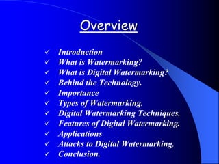 Digital water marking | PPTX