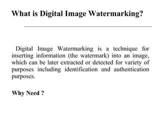 Digital watermarking | PPT | Computing | Technology & Computing