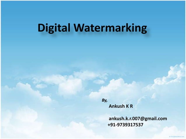 Digital watermarking | PPTX | Internet for Beginners | Internet