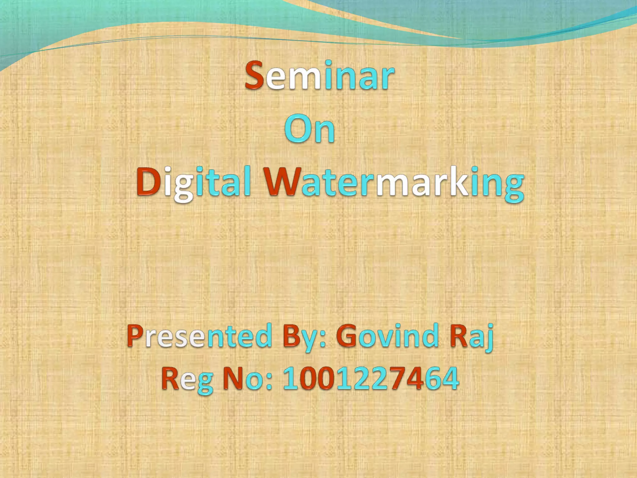Digital watermarking | PPT