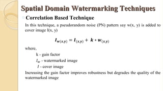 Digital watermarking Techniques | PPT