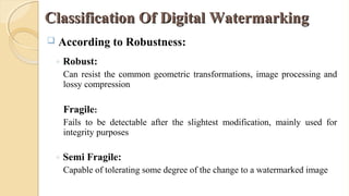 Digital watermarking Techniques | PPT