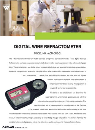 Digital Wine Refractometer by ACMAS Technologies Pvt Ltd. | PDF