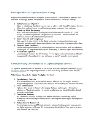 Transforming the Modern Workplace with Digital Workplace Services ...