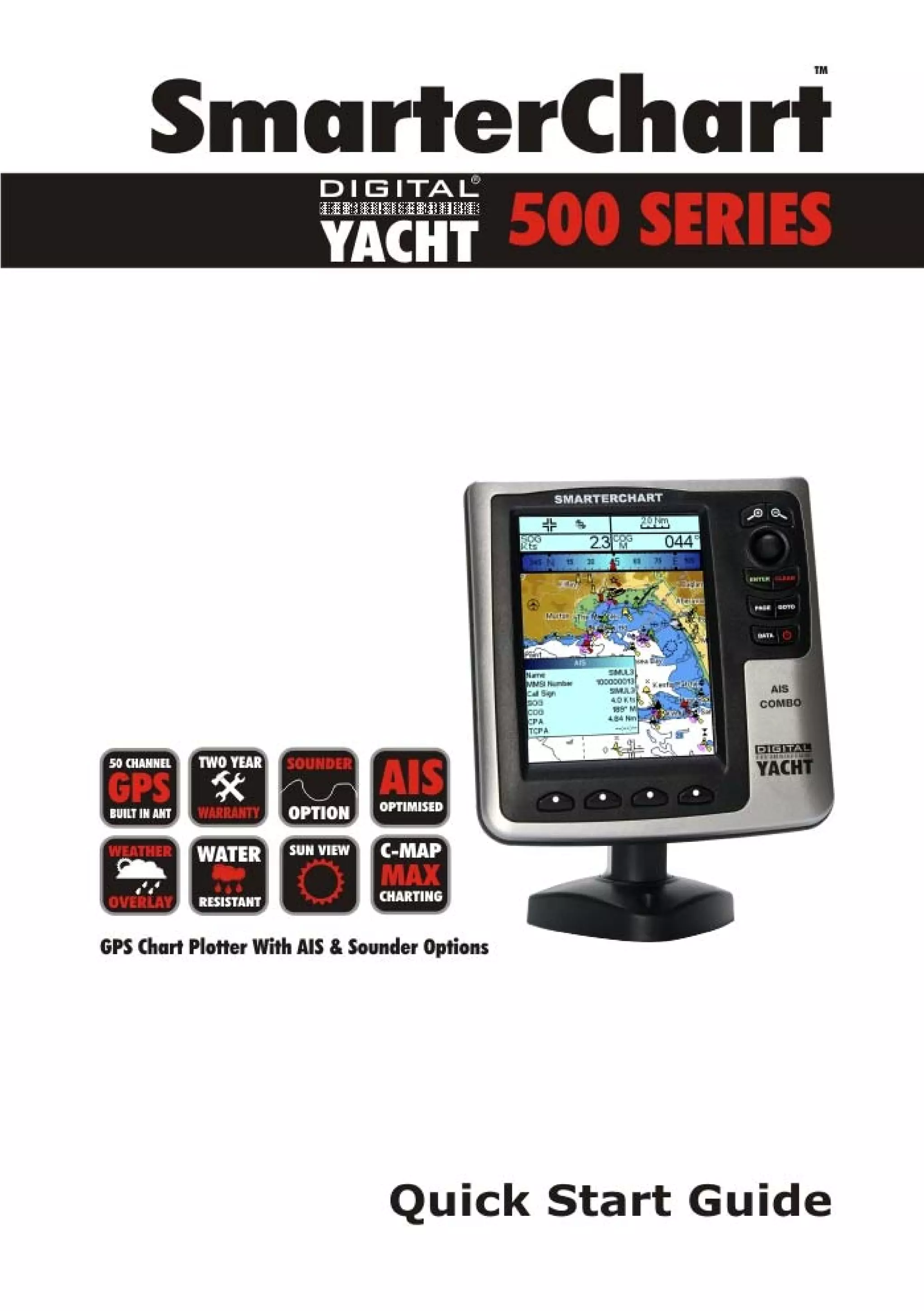 Digital yacht chartplotter sc500 quick start guide | PDF