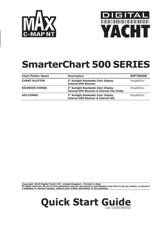 Digital yacht chartplotter sc500 quick start guide | PDF