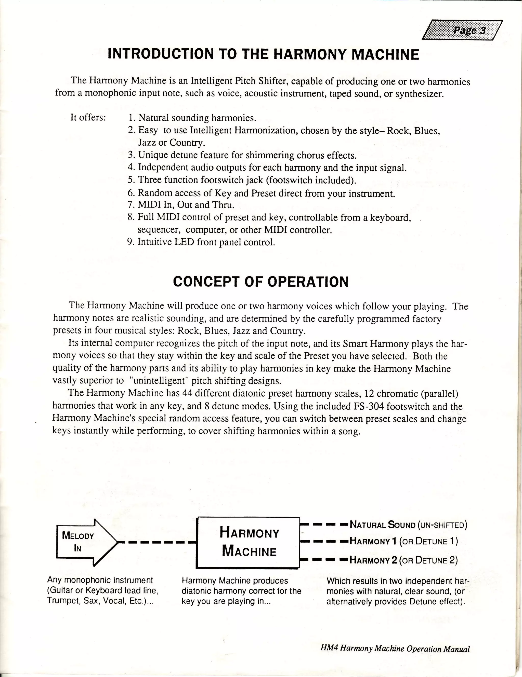 Digitech harmony machine HM4 operation manual | PDF