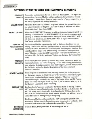 Digitech harmony machine HM4 operation manual | PDF
