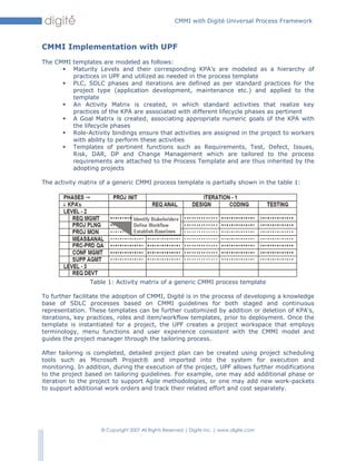 CMMI with Digité Universal Process Framework | PDF
