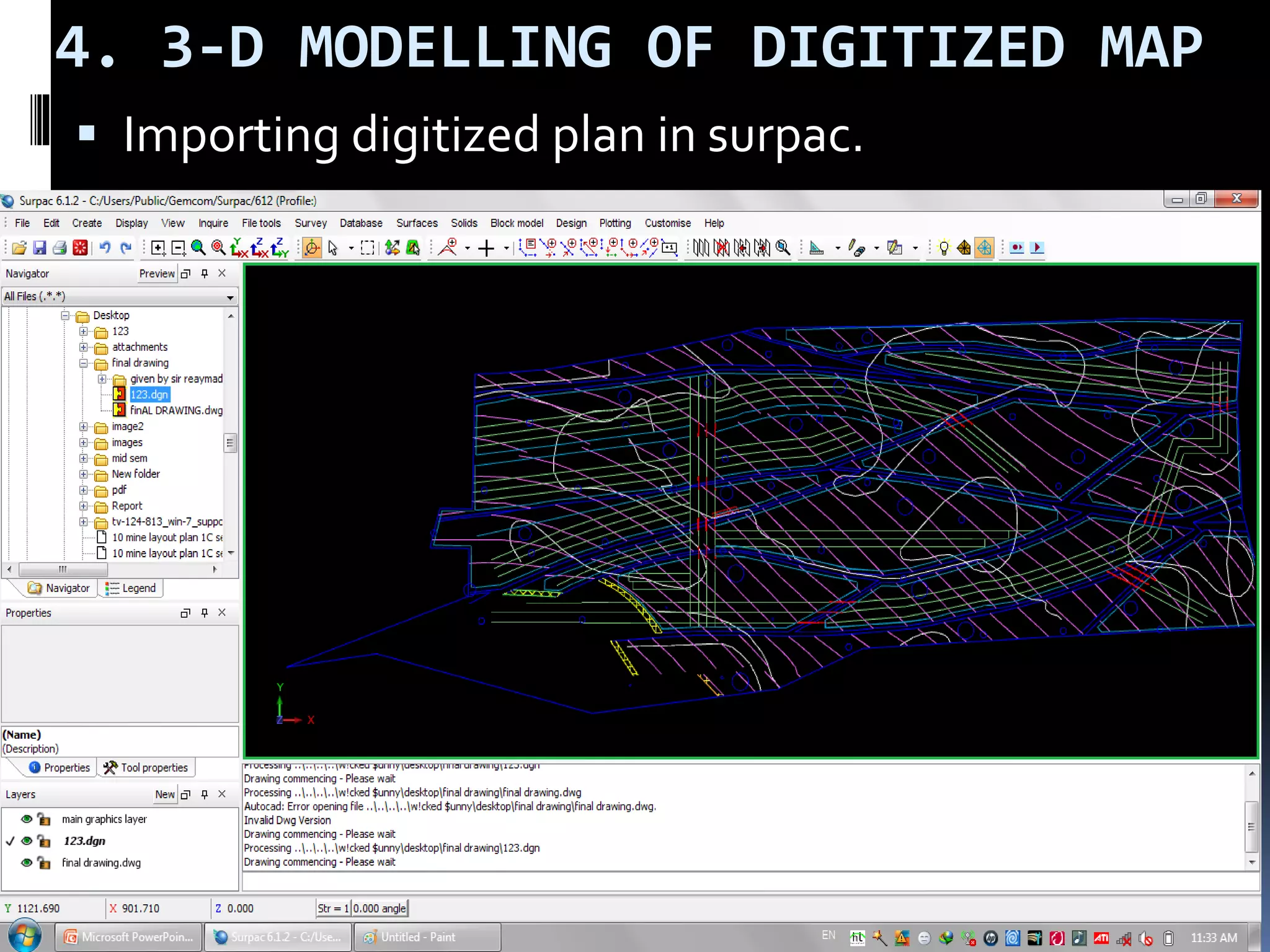 Digitization and 3d modelling of a mine plan | PPTX