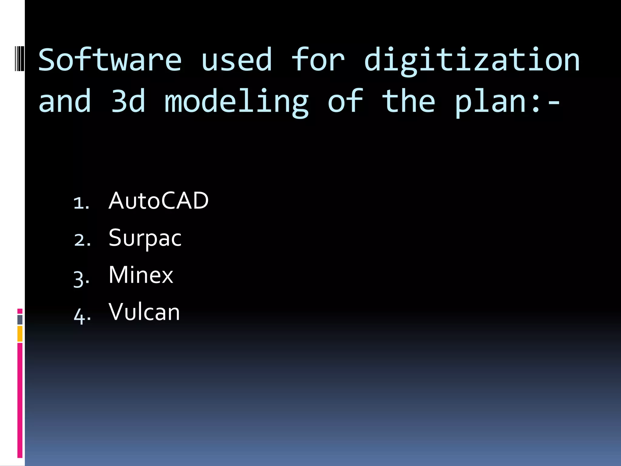 Digitization and 3d modelling of a mine plan | PPTX