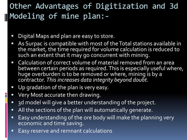 Digitization and 3d modelling of a mine plan | PPTX | 3-D Graphics ...