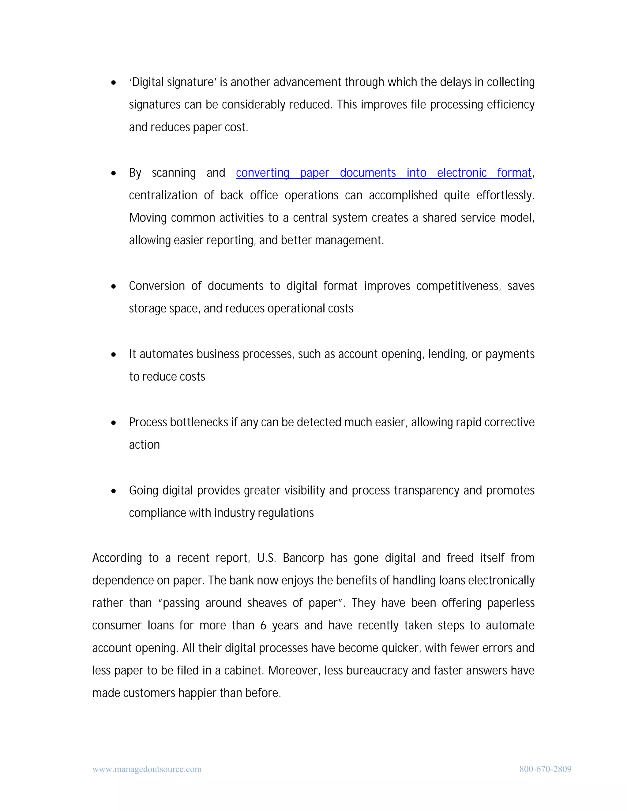 Digitization improves back office operations in banks | PDF