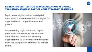Digitization vs Digitalization vs Digital Transformation | PDF
