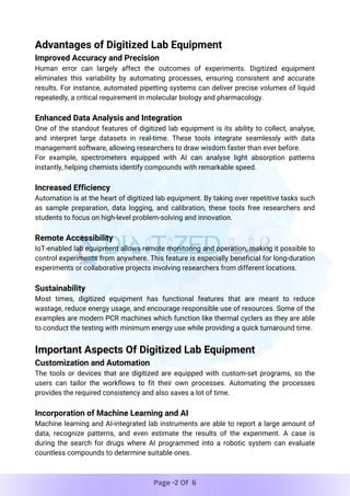 Digitized Lab Equipment Revolutionizing Research and Education for the ...