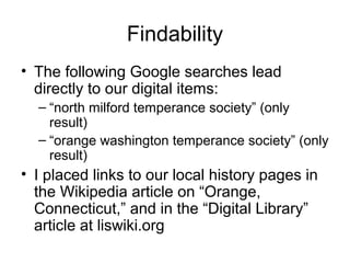 Digitizing a local history collection on a shoestring | PPT