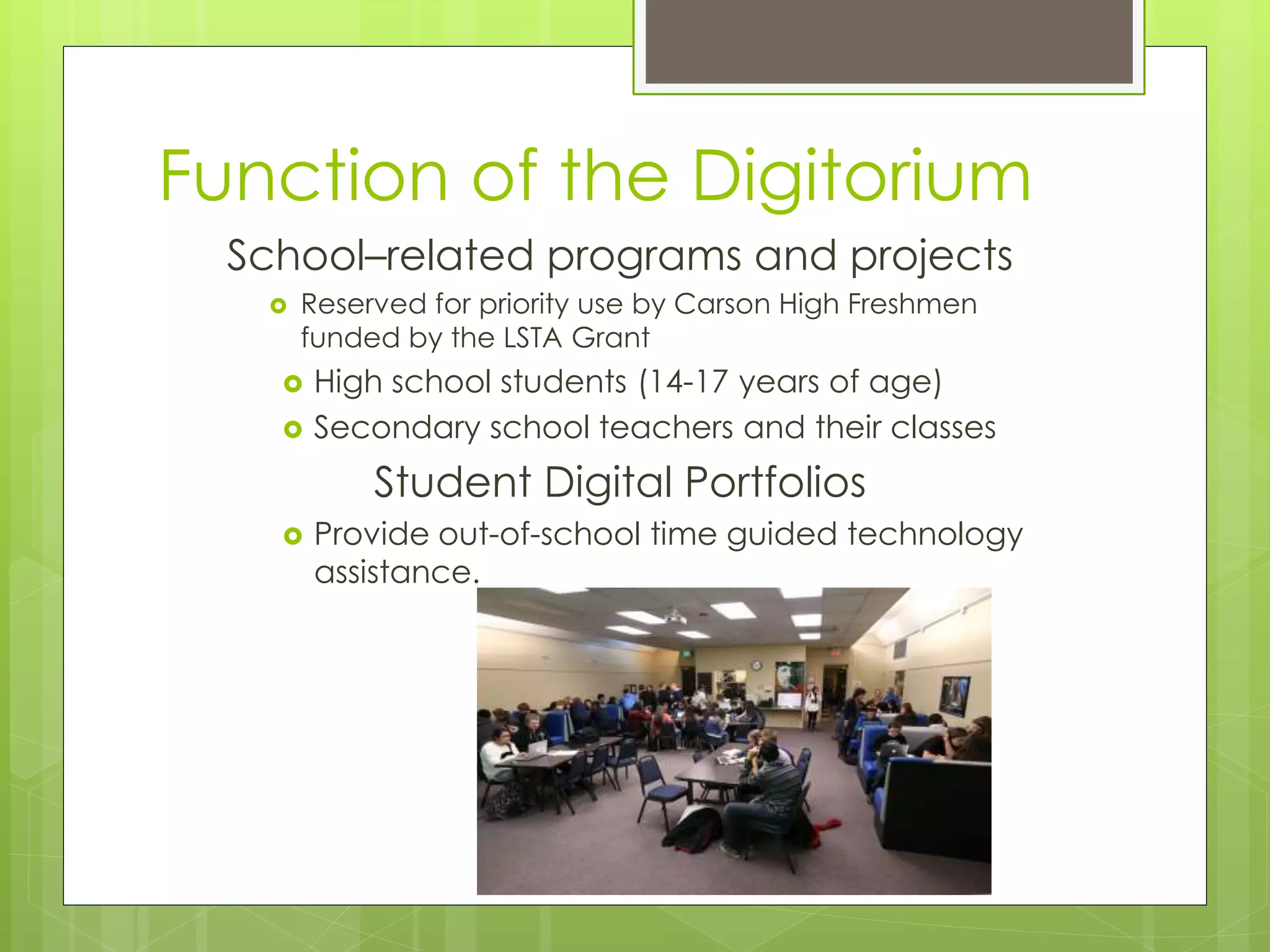 Digitorium at the Carson City Library | PPTX