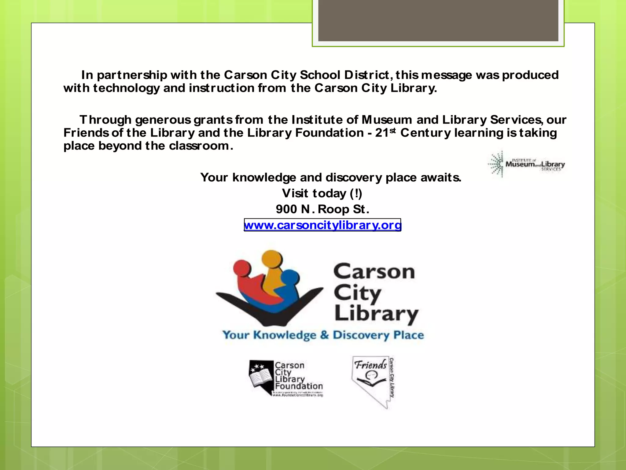 Digitorium at the Carson City Library | PPTX