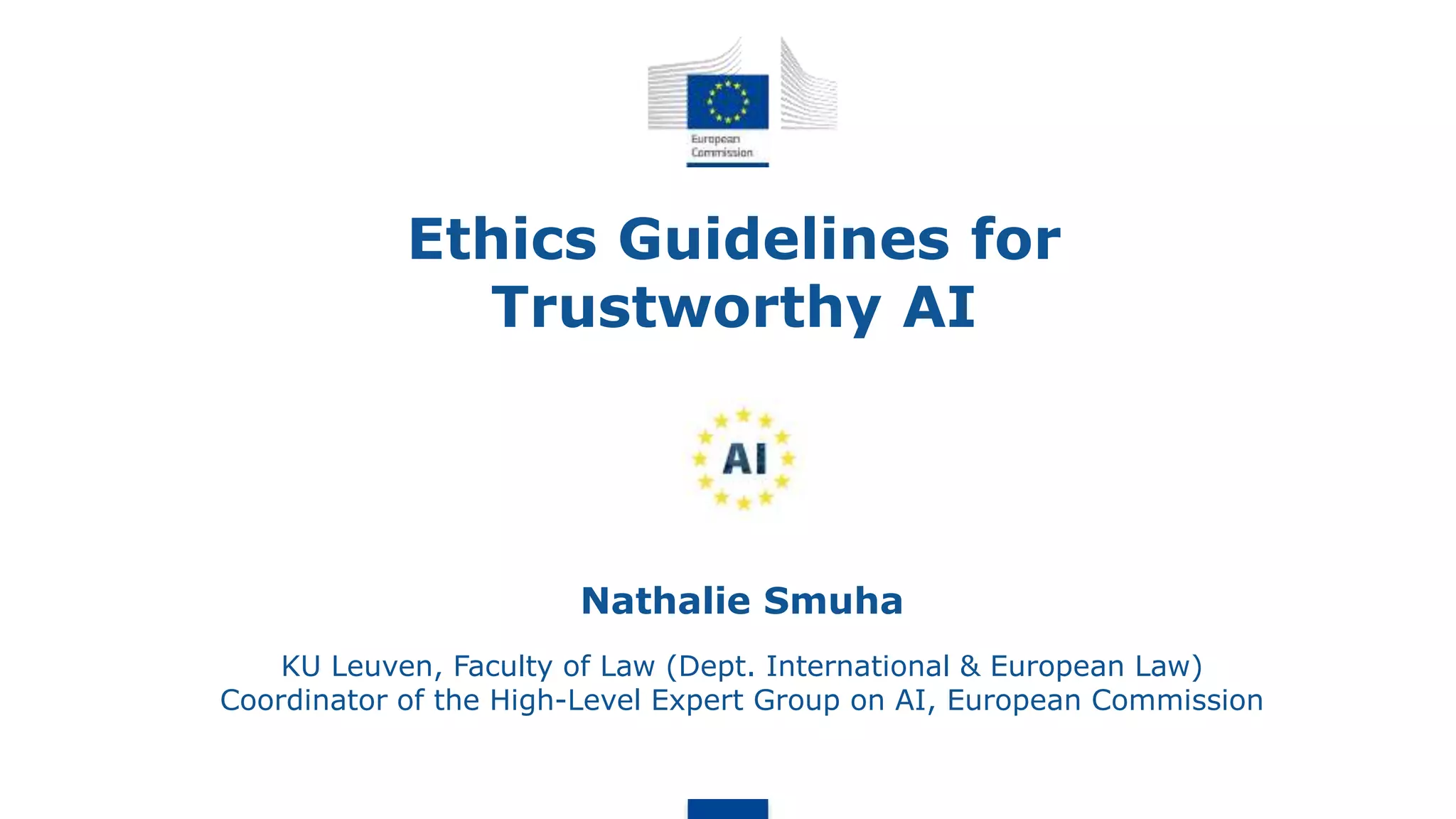 20190528 - Guidelines for Trustworthy AI | PPTX