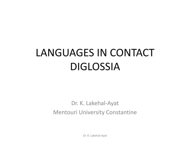 Diglossia | PPT