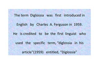 Diglossia | PPTX