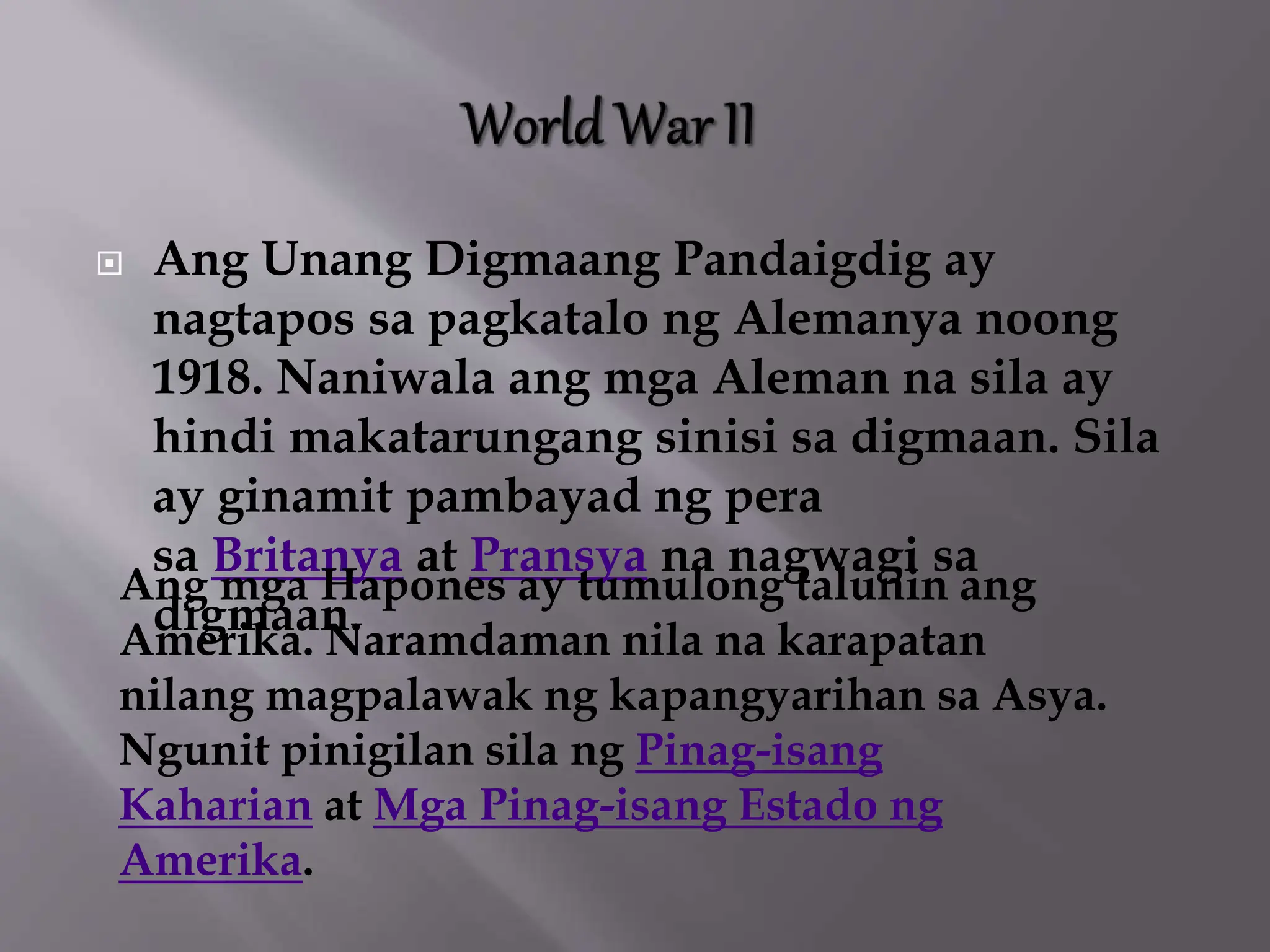 digmaan. unang digmaang pandaigdig grade 8pptx | PPTX