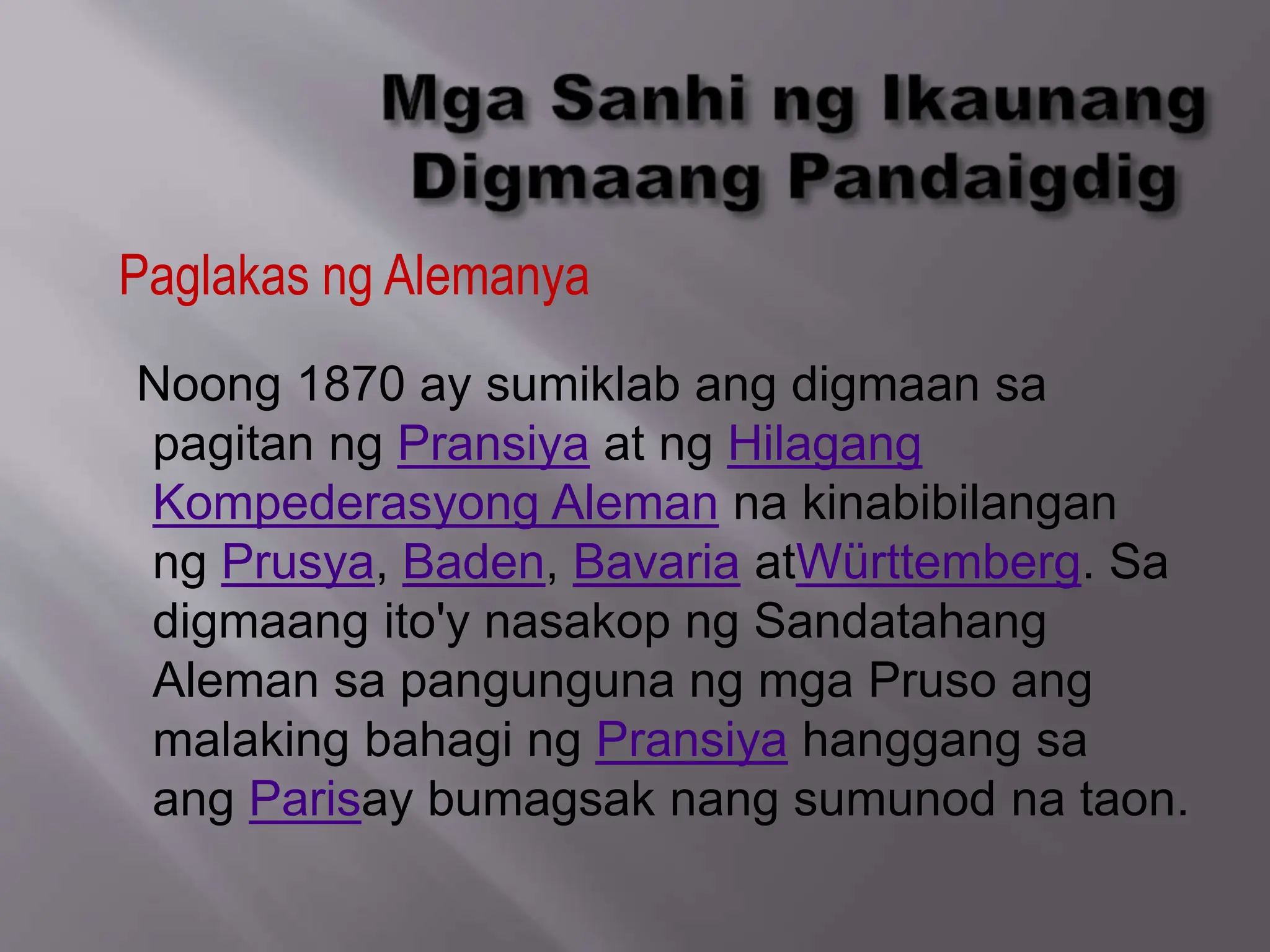 digmaan. unang digmaang pandaigdig grade 8pptx | PPTX