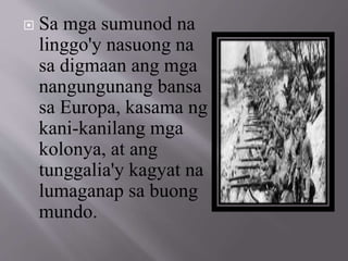 digmaan. unang digmaang pandaigdig grade 8pptx | PPTX