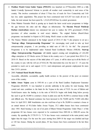 Government Programmes and Schemes For Rural Development | DOCX