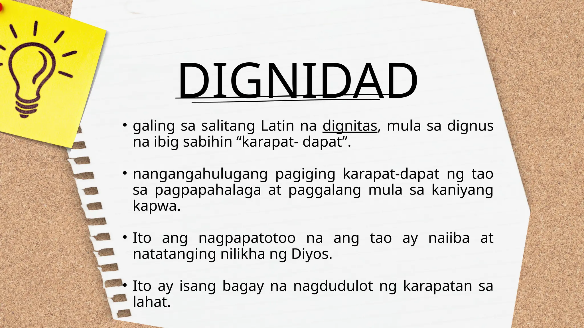 dignidad.pptx edukasyon sa pagpapakatao | PPTX