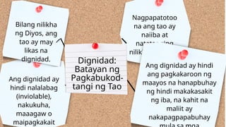 dignidad.pptx edukasyon sa pagpapakatao | PPTX