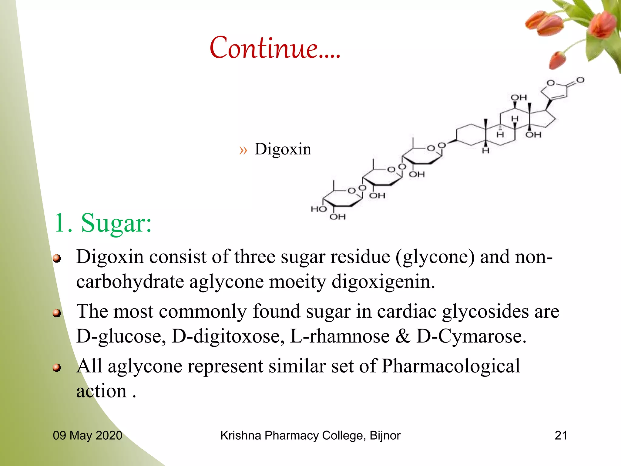 Extraction , Isolation and Structure Elucidation of Digoxin | PPTX
