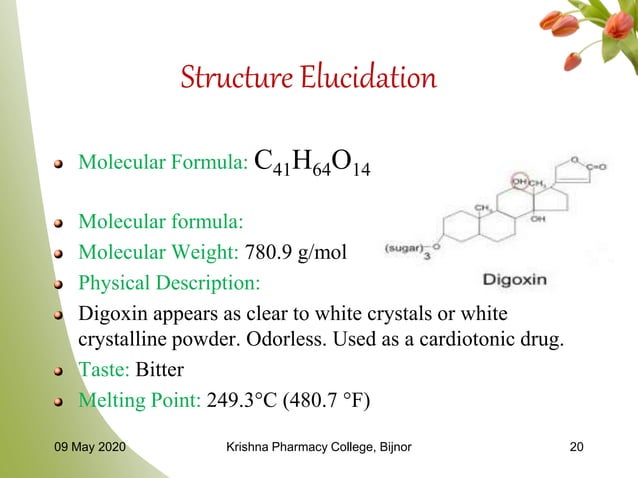 Extraction , Isolation and Structure Elucidation of Digoxin | PPTX ...