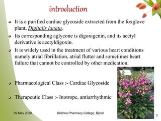 Extraction , Isolation and Structure Elucidation of Digoxin | PPTX