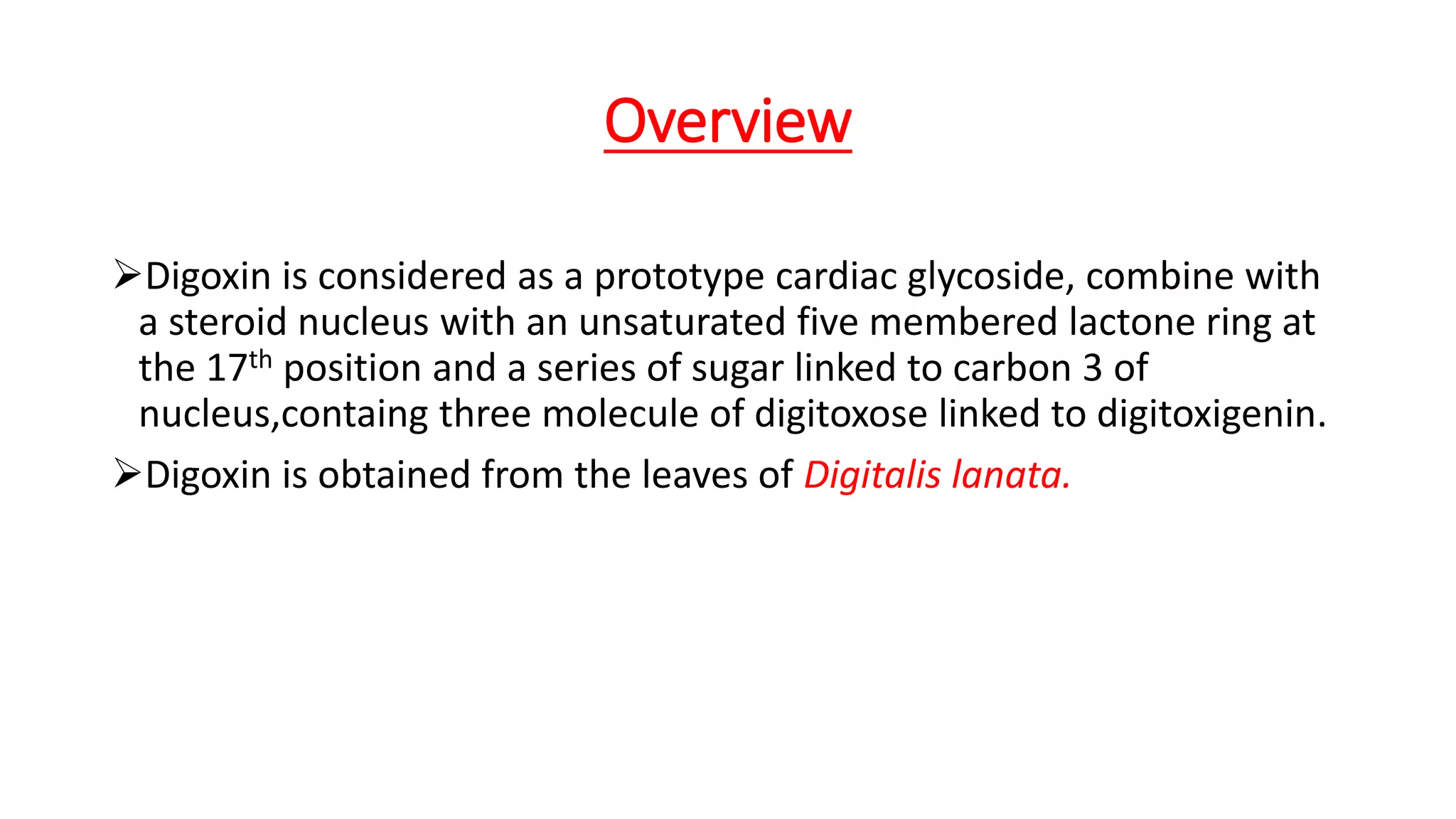 Cardiotonic Digoxin presentation | PPTX