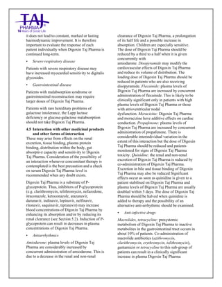 Digoxin Tablets USP Taj Pharma SmPC | PDF