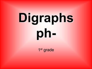 Digraphs ph-.ppt to learn more about diagraphs | PPT