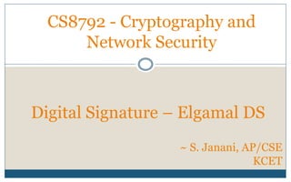 Elgamal Digital Signature | PPT