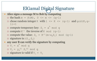 Elgamal Digital Signature | PPT