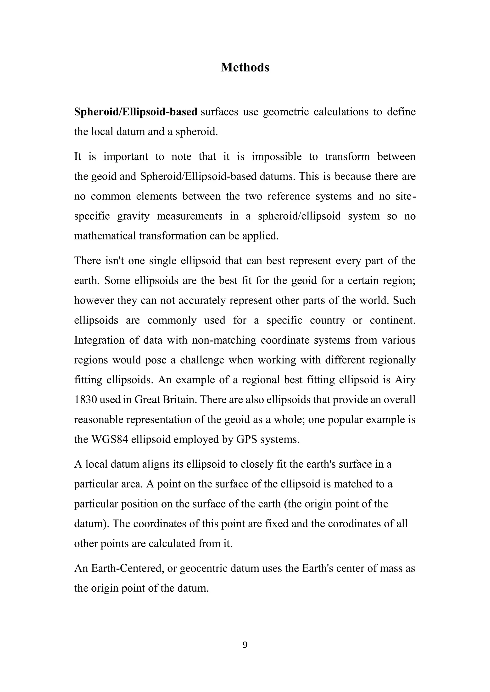 Differentiation between Global and Local Datum from Different aspect | PDF