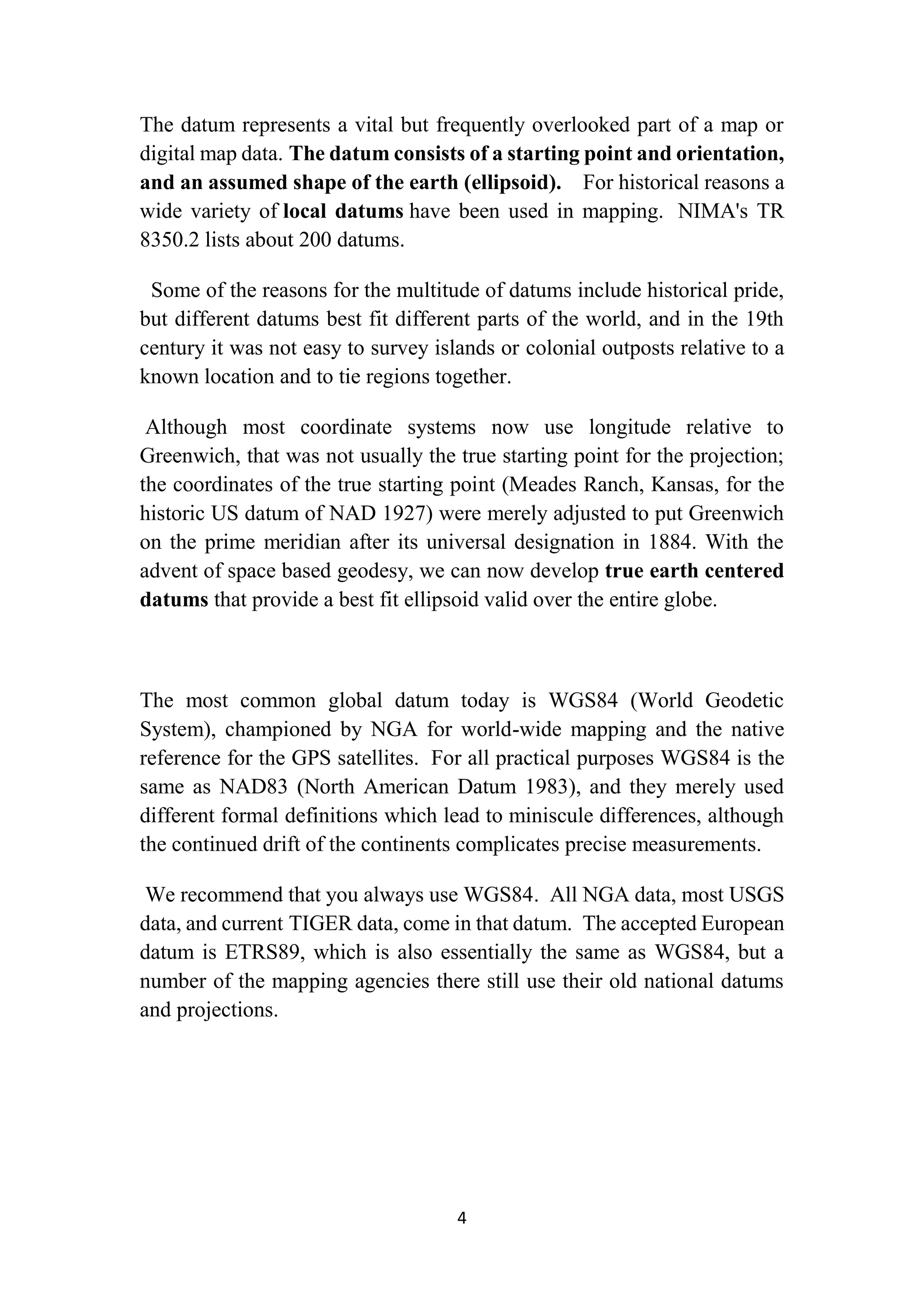 Differentiation between Global and Local Datum from Different aspect | PDF