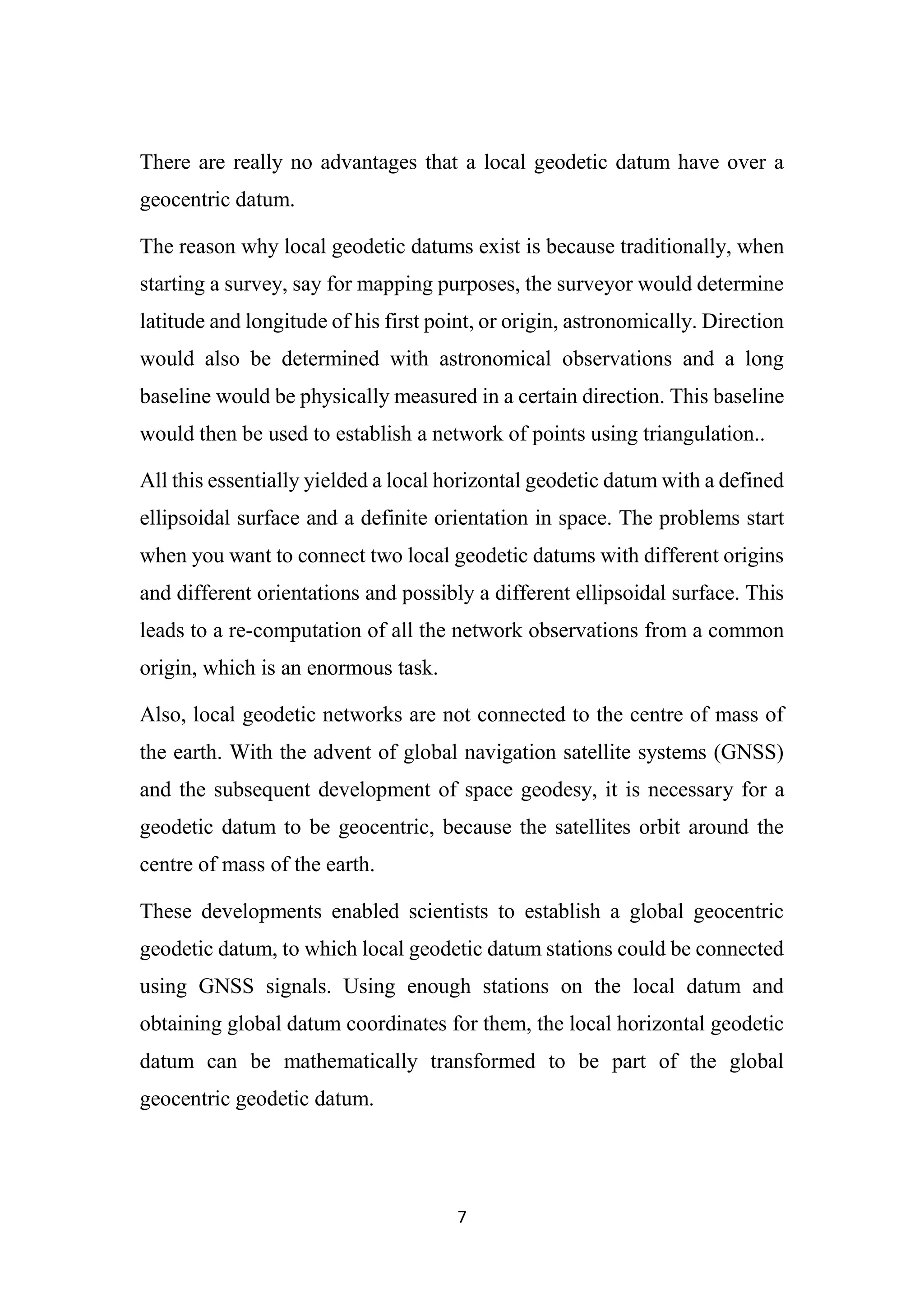 Differentiation between Global and Local Datum from Different aspect | PDF
