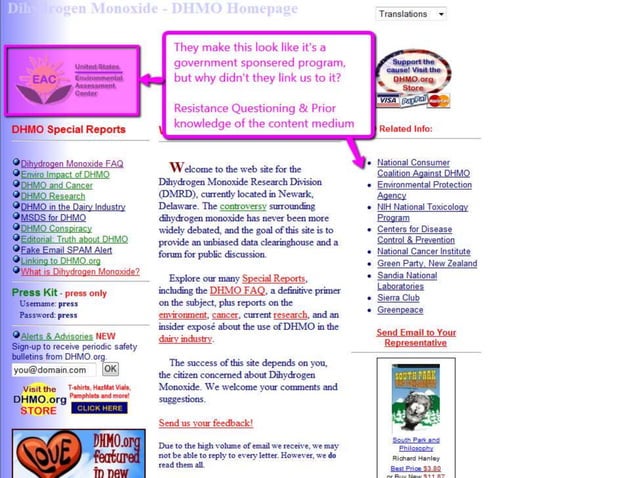 Dihydrogen monoxide ThinkAloud | PPTX