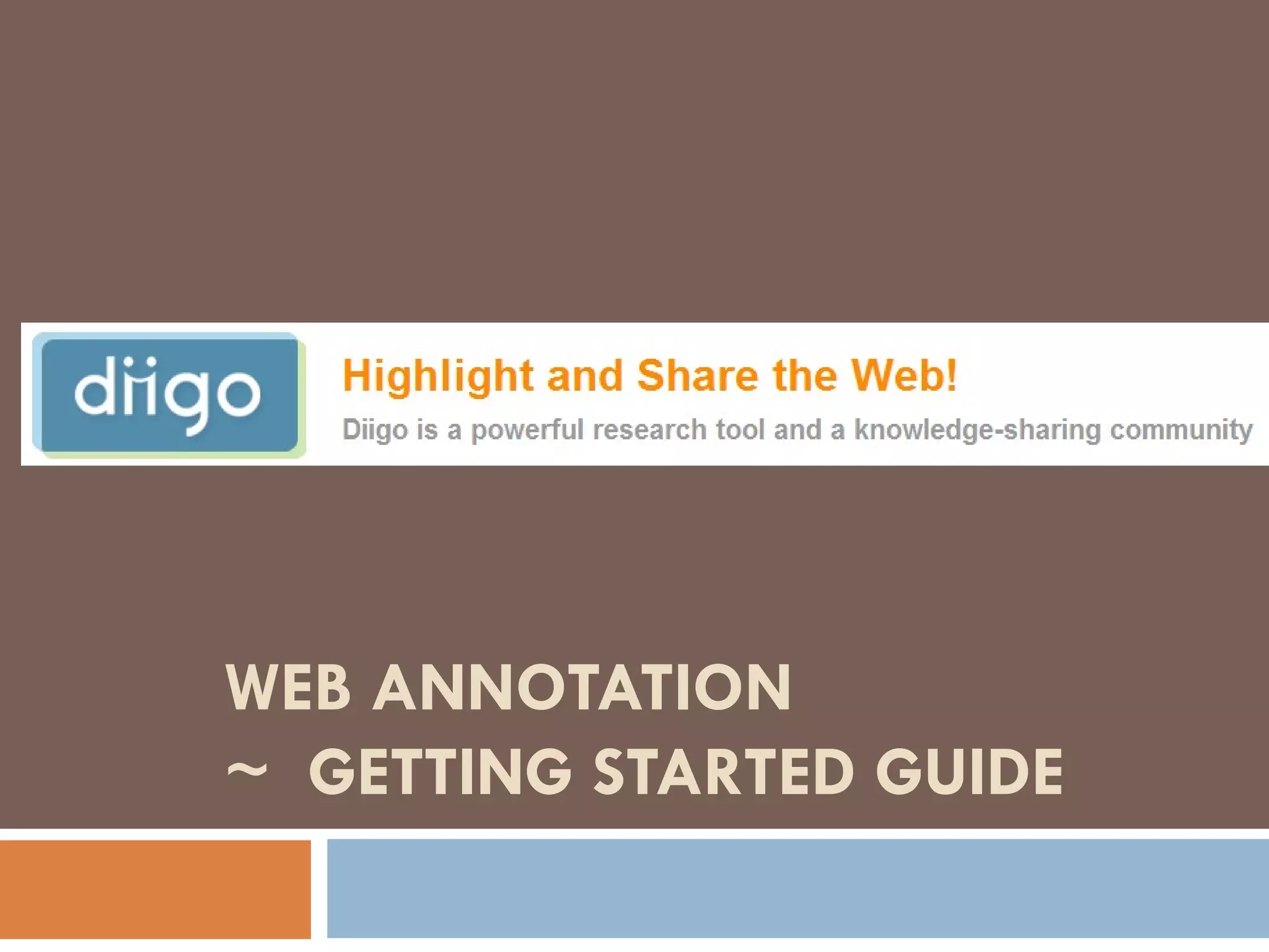 Diigo | Diigolet Getting Started Tutorial | PPT