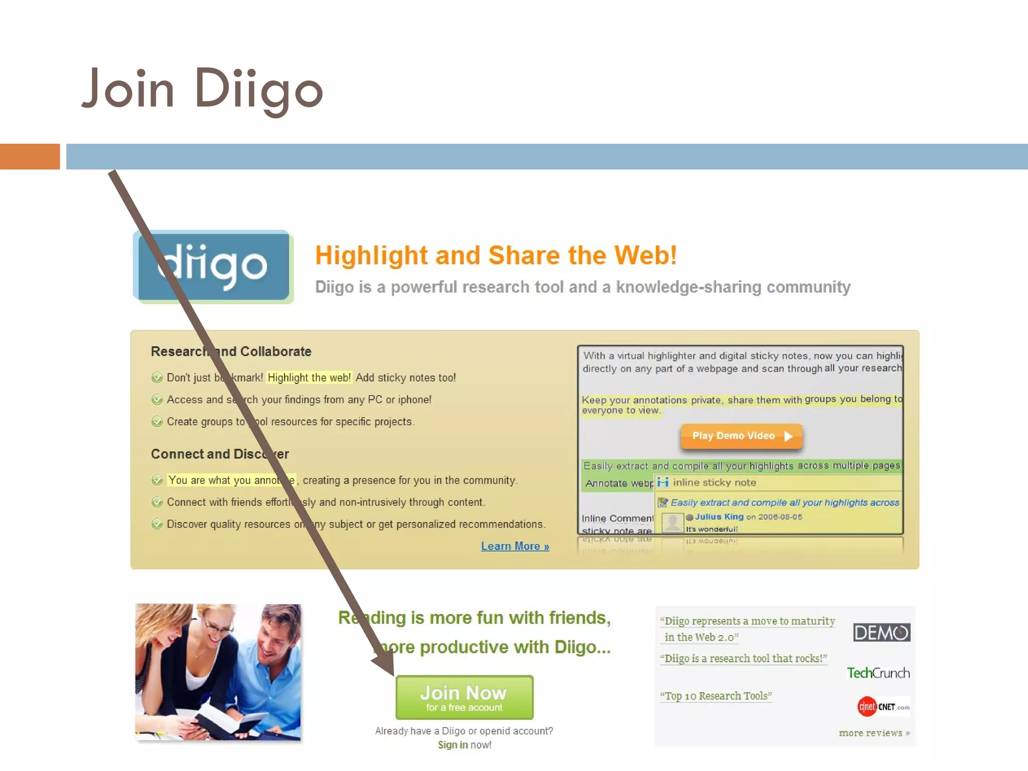Diigo | Diigolet Getting Started Tutorial | PPT